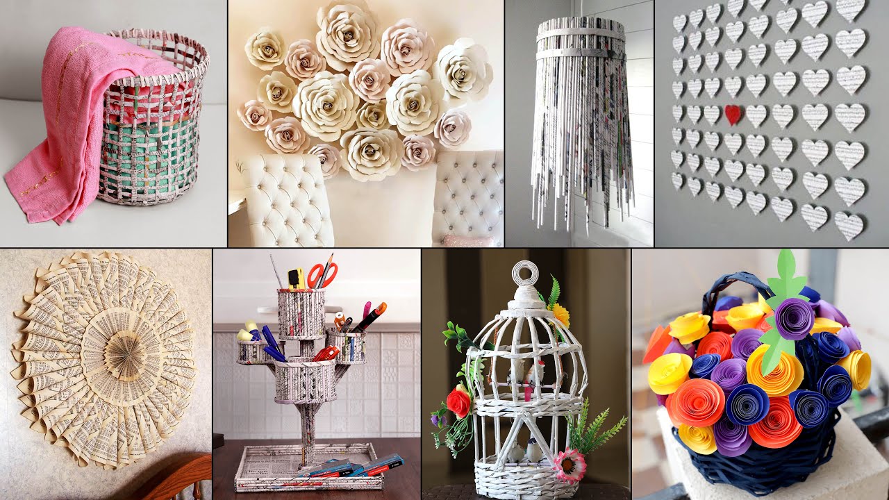 Best Use Of Old Newspaper Craft With Paper Good Out Of Waste YouTube