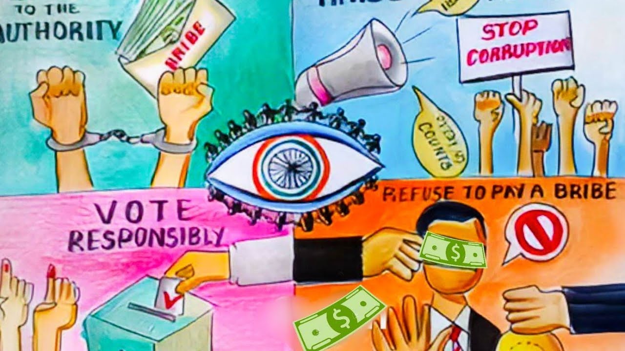 Vigilance our shared responsibility poster drawing.stop corruption ...