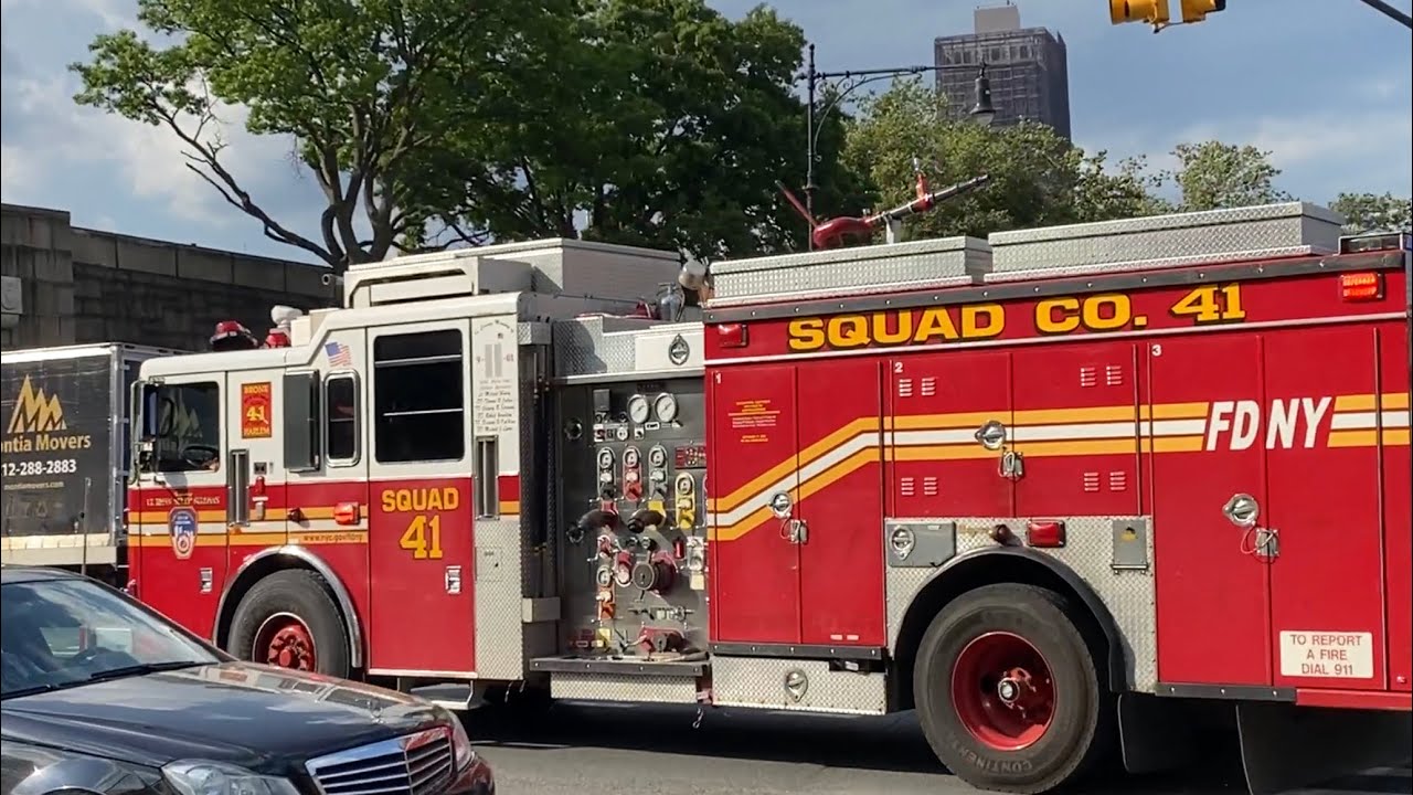 FDNY SQUAD 41 RESPONDING ON EAST 138TH STREET IN THE MOTT HAVEN AREA OF ...