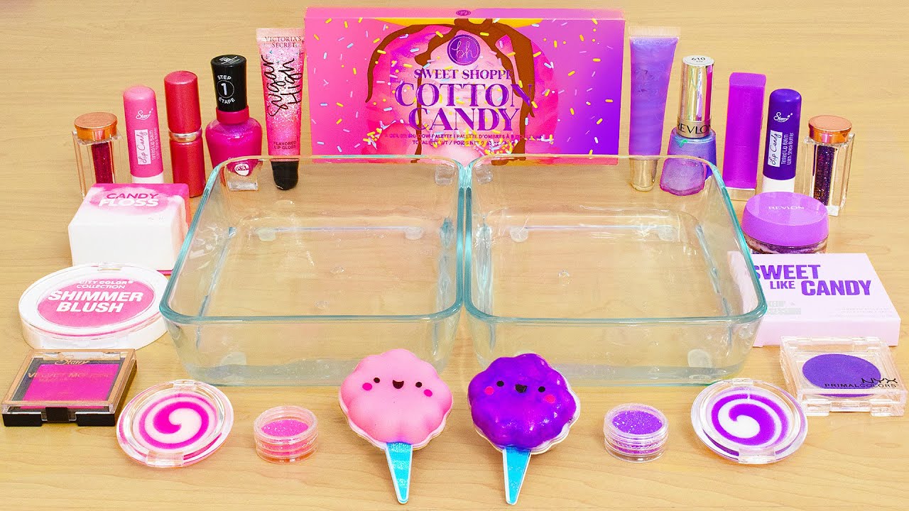 Pink vs Purple - Mixing Makeup Eyeshadow Into Slime ASMR 426 Satisfying ...