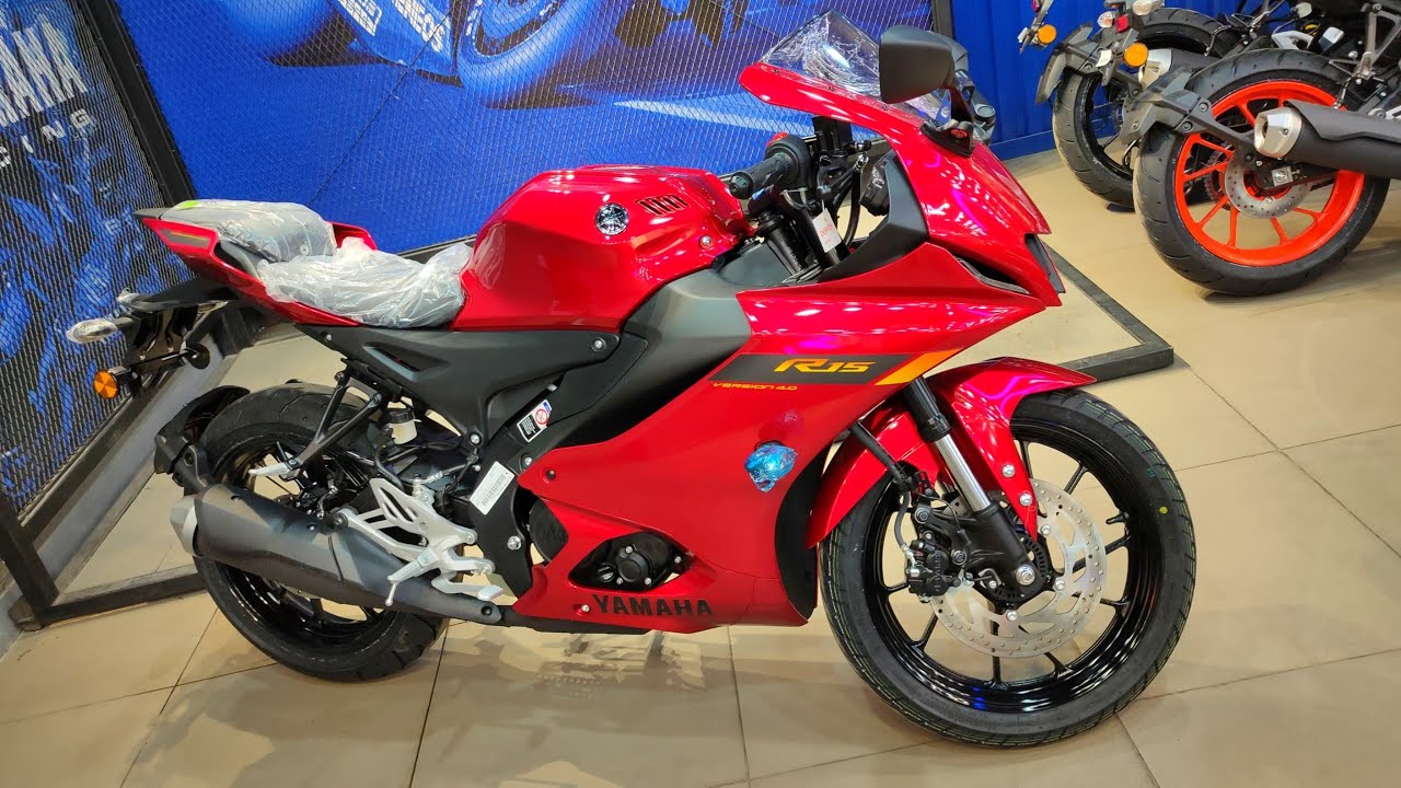 2024 New Yamaha R15 Version 4.0 Red Color Model Detail Review 😍| R15 V ...