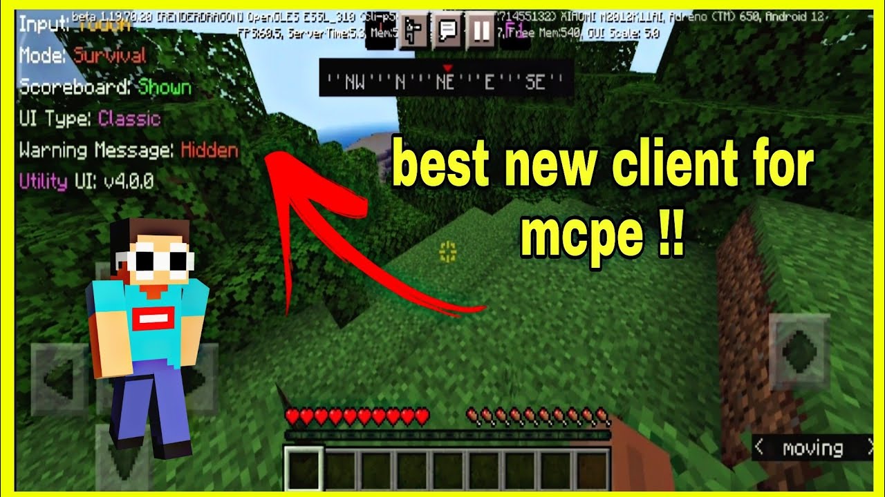 Best new client for Minecraft pe!! || UTILITY UI client V4.0.0 - YouTube