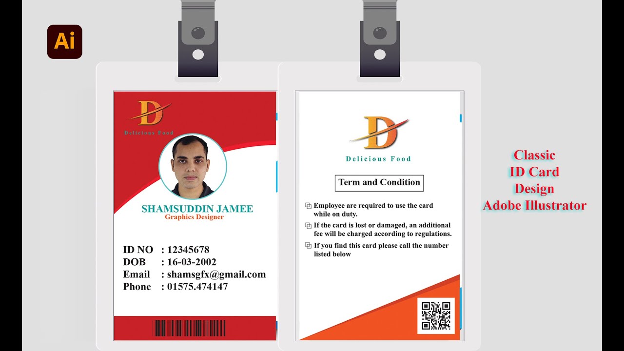 Learn how to create a professional id card in adobe illustrator for ...