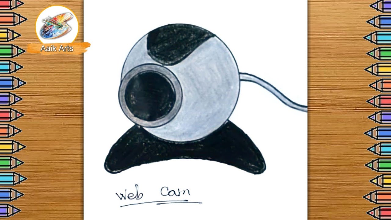 Computer parts drawing || computer web cam drawing || computer chart ...