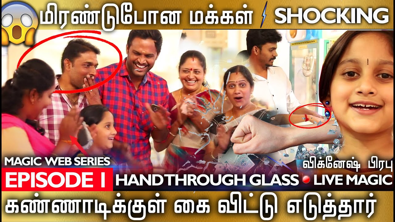 😱 மிரண்டுபோன மக்கள் | Magician vignesh prabhu | hand through glass ...