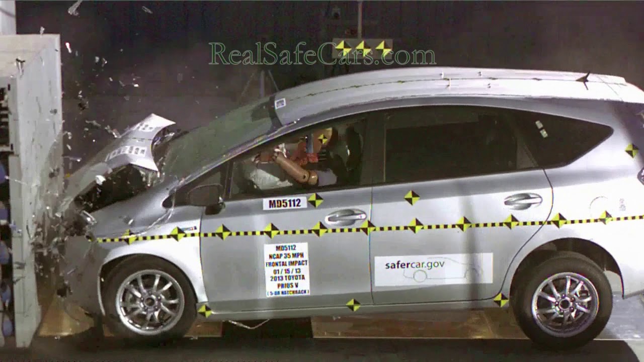 Toyota Prius v (2013-2017) Crash Tests (Side-Pole, Front, Side) - YouTube