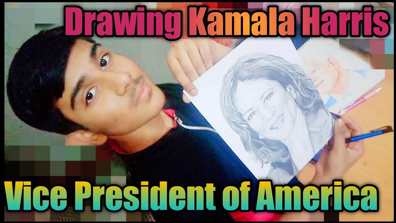 Drawing Kamala Harris- vice president of America - YouTube