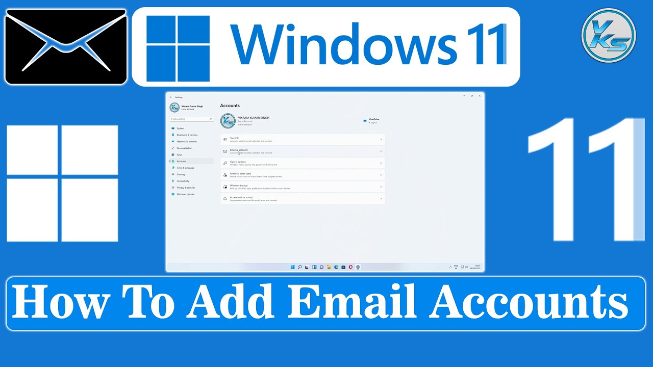 How To Add Email Account To Windows 11 | Windows 11 Me Email Account ...