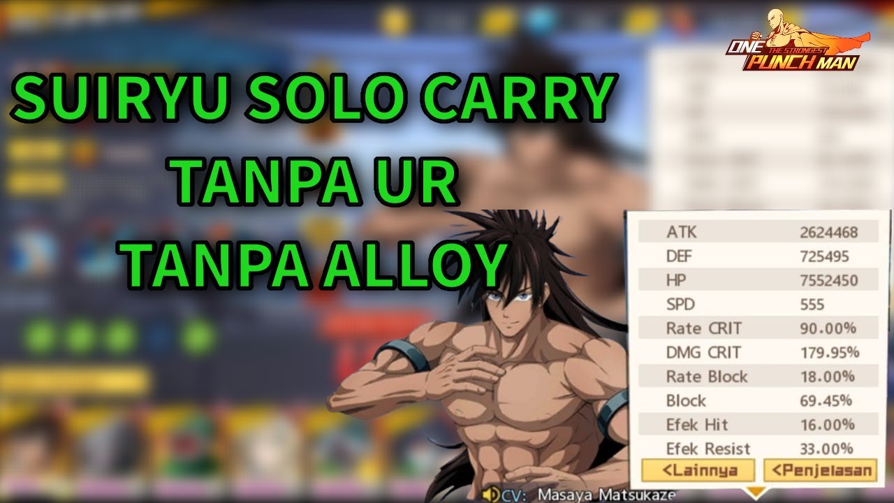 Suiryu Hard Carry tanpa Char UR / Alloy! Showcase Arena! - ONE PUNCH ...