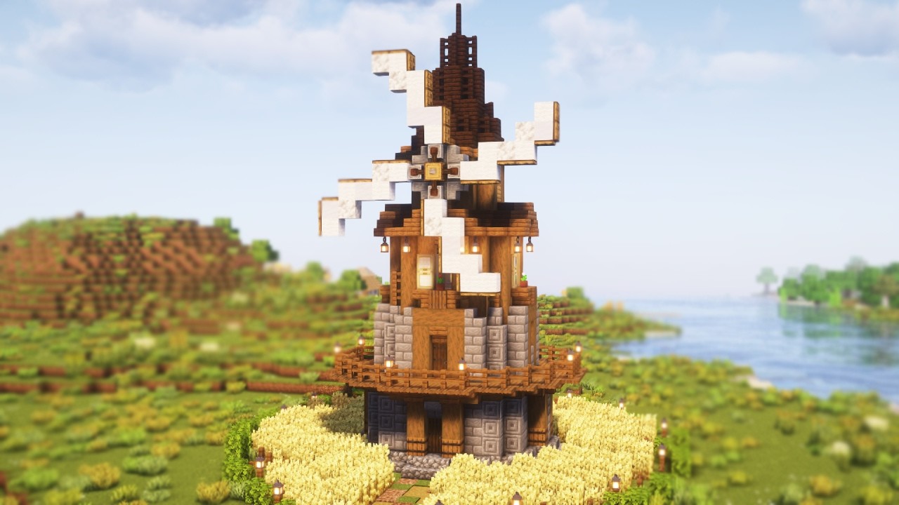 Easy Windmill Build in Minecraft for Beginners! - YouTube