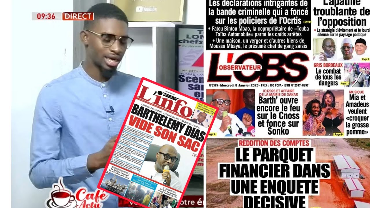 Revue des titres avec Fary ce mercredi 8 janvier à la une sortie fracassante de Barth contre ...