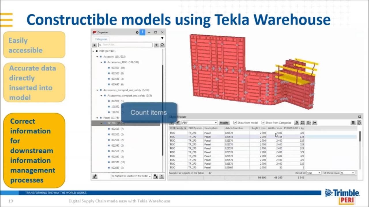 Constructible models using Tekla Warehouse - YouTube