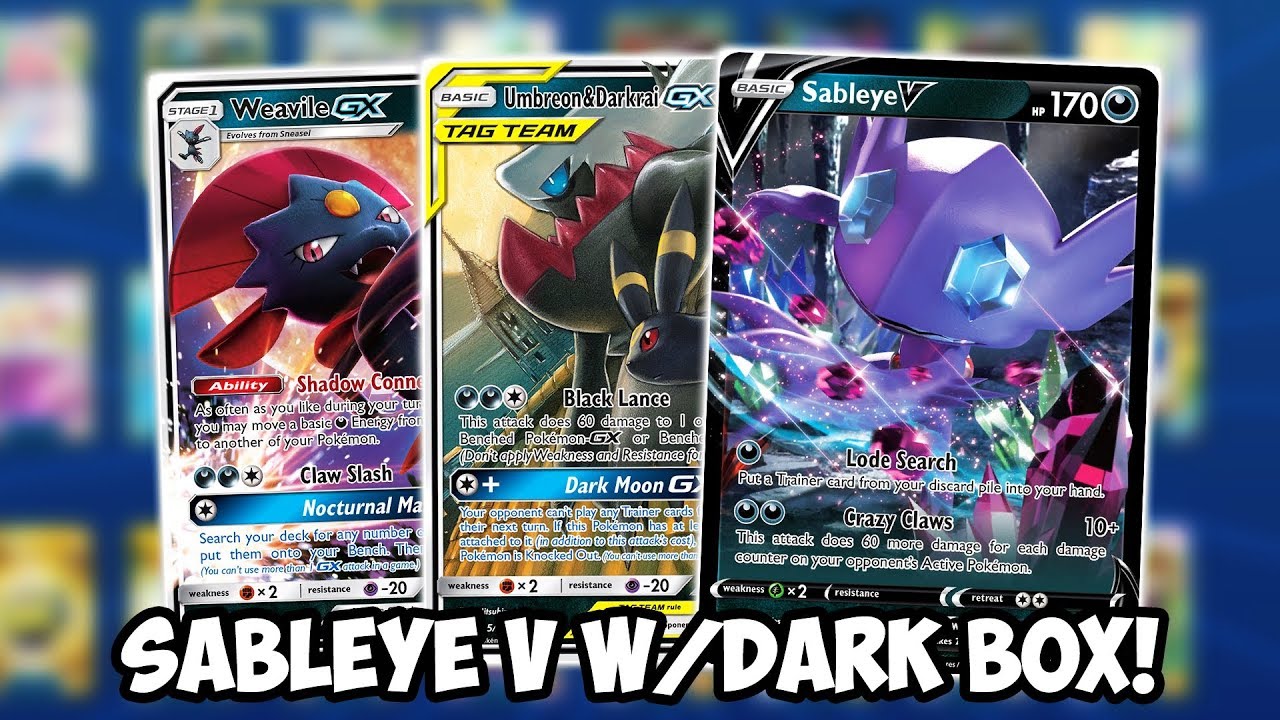 Sableye V Makes Dark Box Stronger! W/Umbreon & Darkrai GX Combo! Sword ...