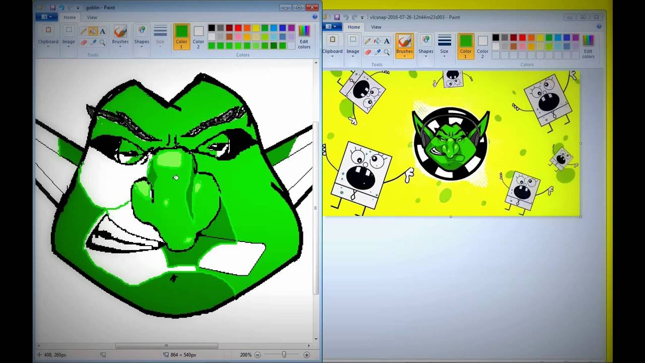 Drawing Goblins Face With Windows Paint. - YouTube