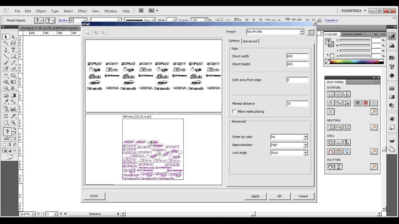 eCut for AI NESTING Nesting Example 3 - YouTube