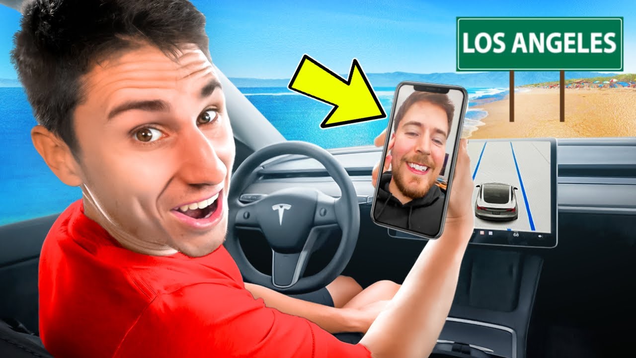 I Crossed America in Tesla Autopilot to Meet MrBeast! - YouTube