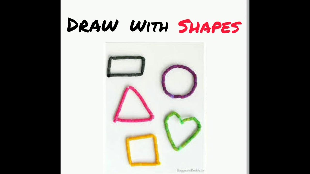 Drawing with shapes/ How to draw with shapes /Easy drawing for kids ...