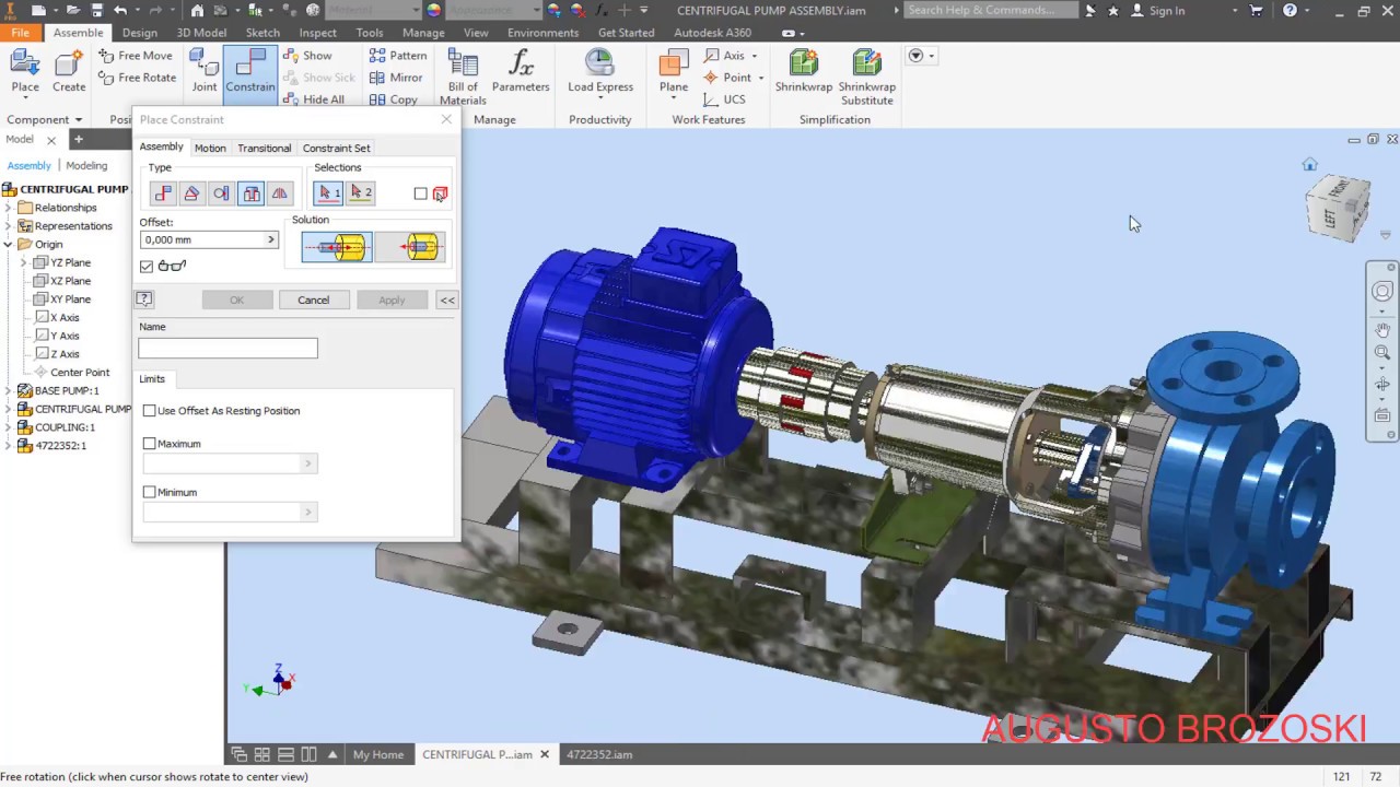 Autodesk Inventor Centrifugal Pump 09 - 09 - YouTube