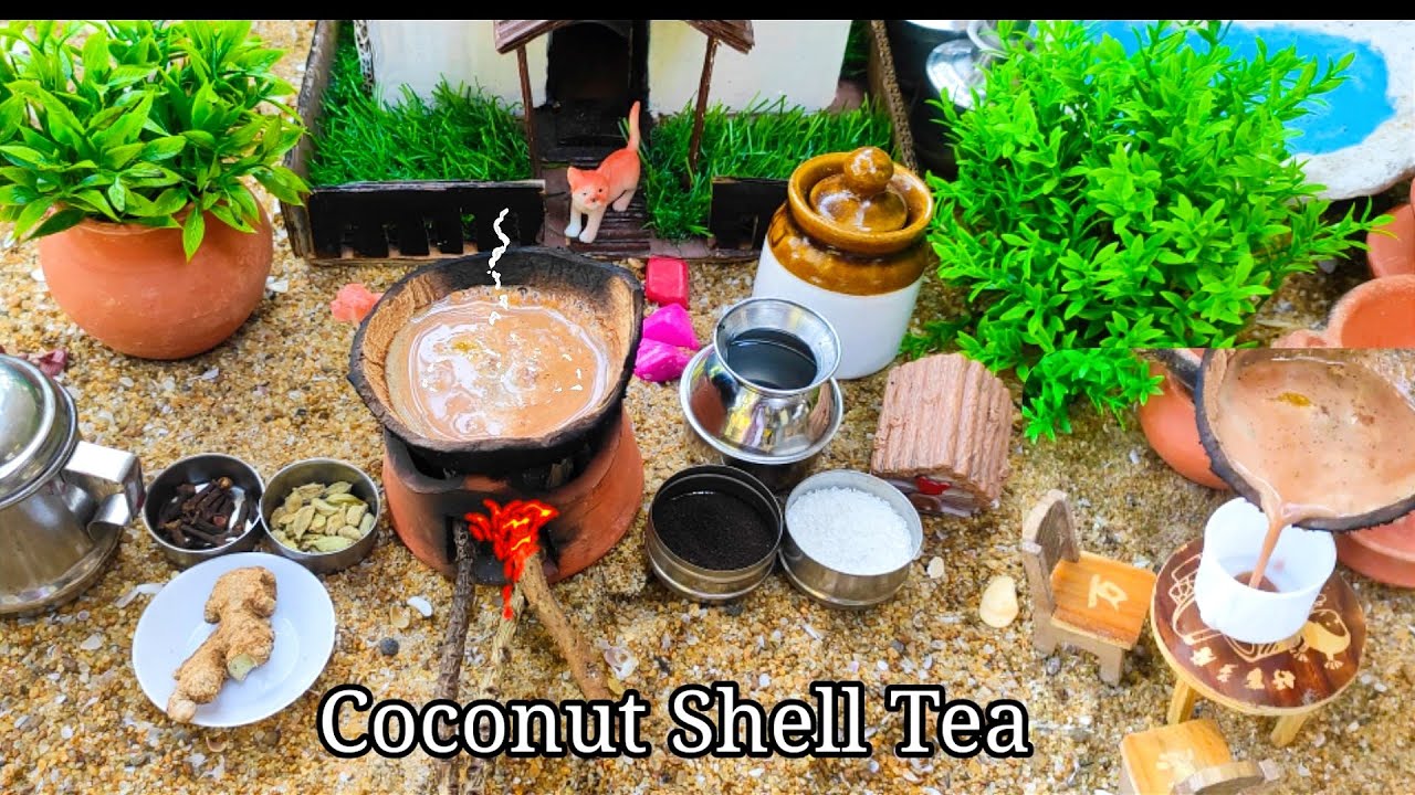 miniature coconut shell tea/masala tea/milk tea/chiratta chai/mini ...