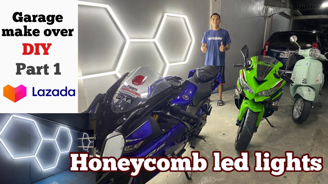 HONEYCOMB LED LIGHTS | GARAGE MAKE OVER part 1 | lazada | DIY | budol ...