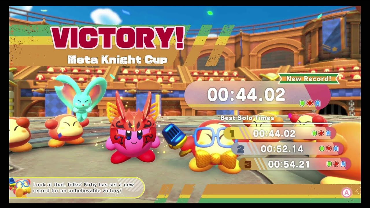 Kirby and the Forgotten Land: Meta Knight Cup in 0:44.02 (Buffs) - YouTube