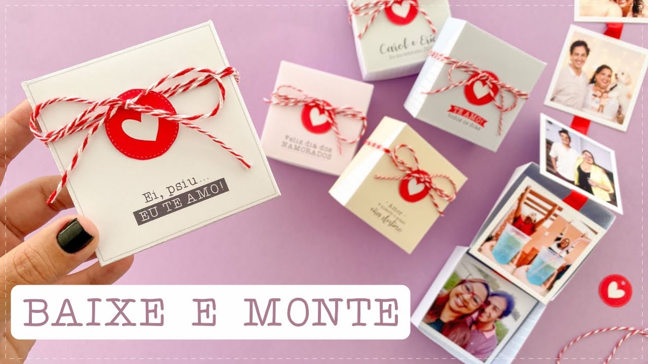 CAIXINHA COM VARAL DE FOTOS - PRESENTE DIA DOS NAMORADOS | COMO FAZER ...