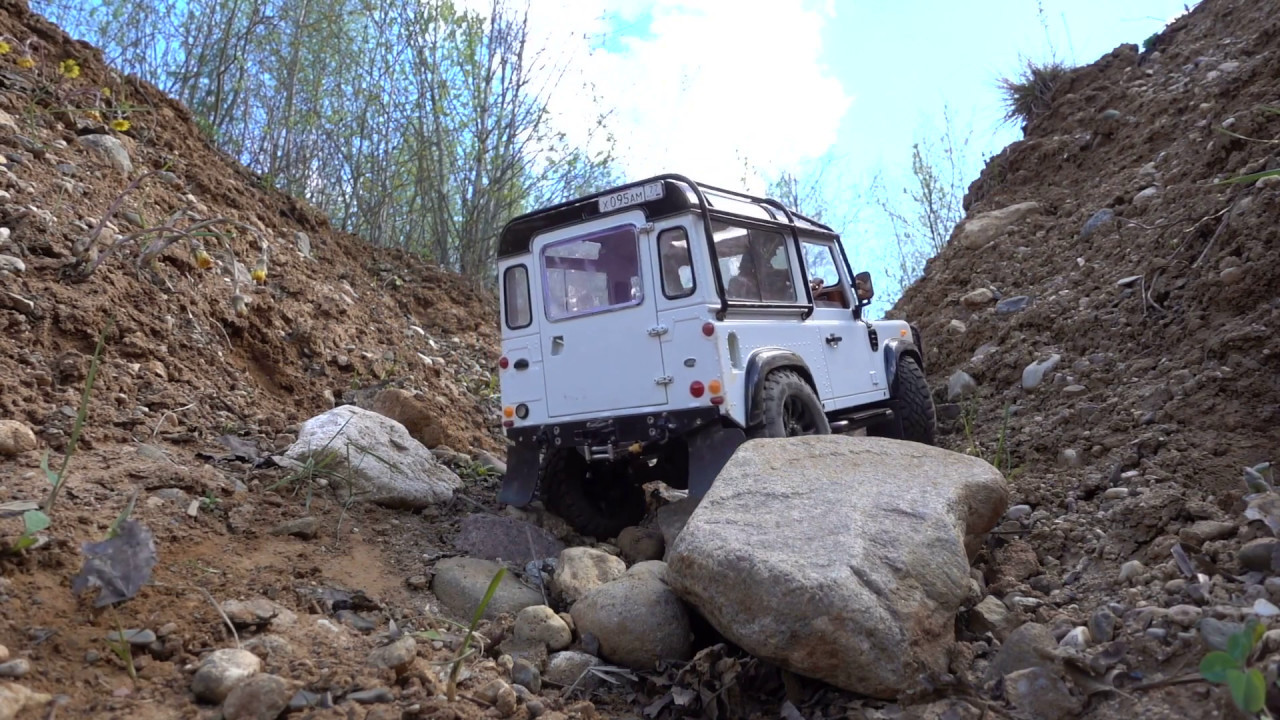 Land Rover defender 90 scale rc rock crawling rc d90 - YouTube