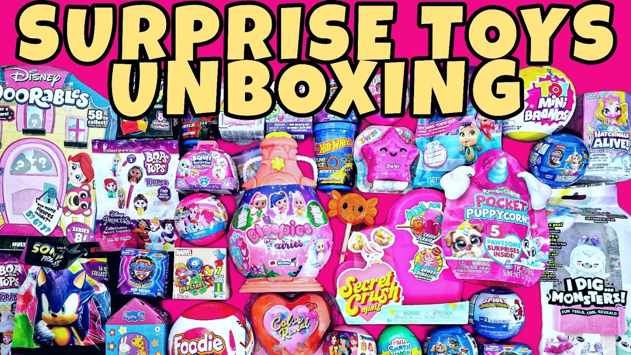 Toy Unboxing of 32 surprise toys ASMR - YouTube