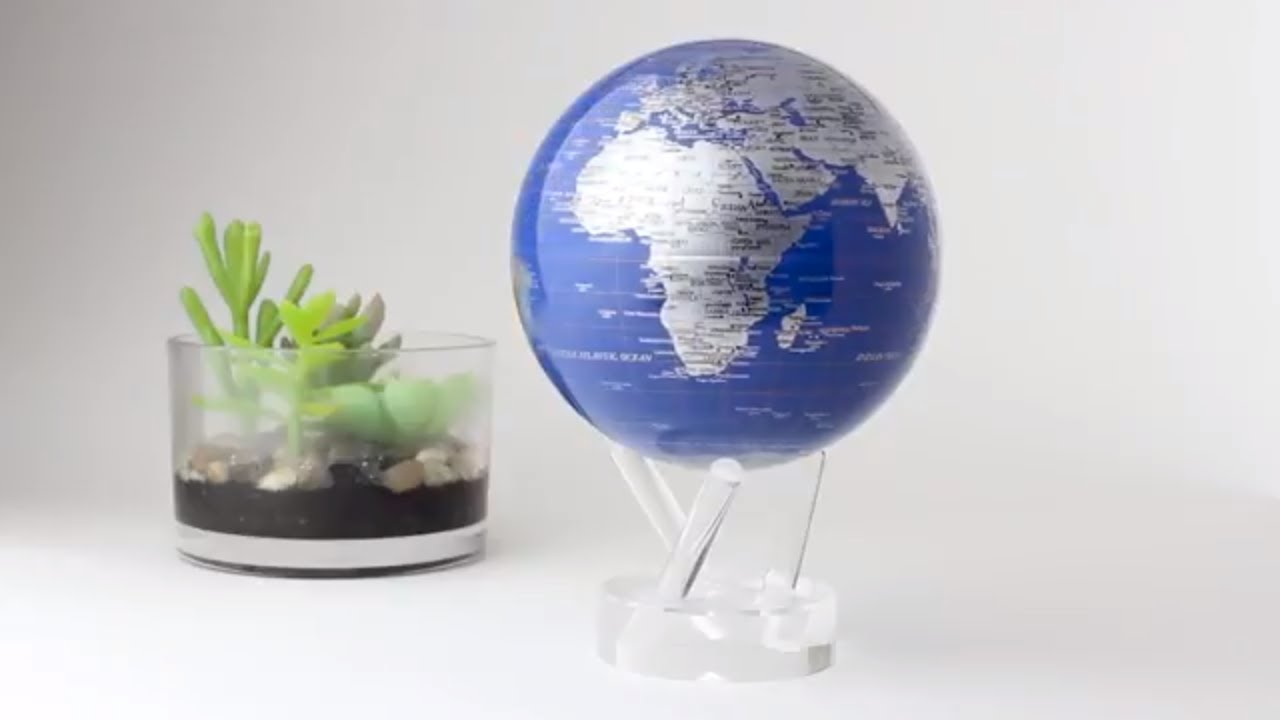 Blue and Silver MOVA Globe - YouTube