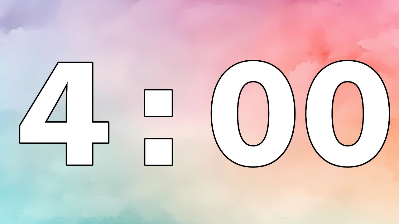 4 minutes Countdown Timer - Pastel Gradient Clouds - YouTube