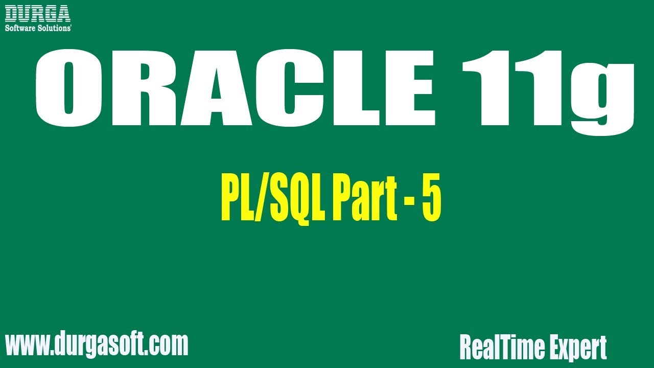 Oracle Tutorial Onlinetraining Pl Sql Part 5 By Realtime Expert Youtube