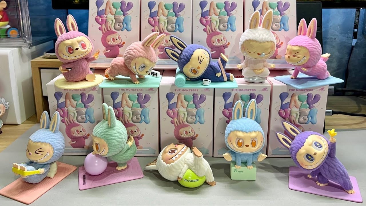 แกะกล่อง ยก Box รีวิว POP MART THE MONSTERS Lazy Yoga Series Figures ...