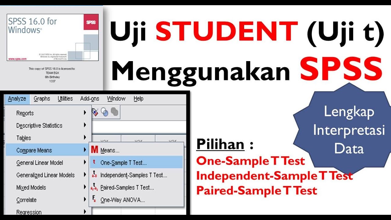 Cara Uji t Menggunakan SPSS + Lengkap Interpretasi Data - YouTube
