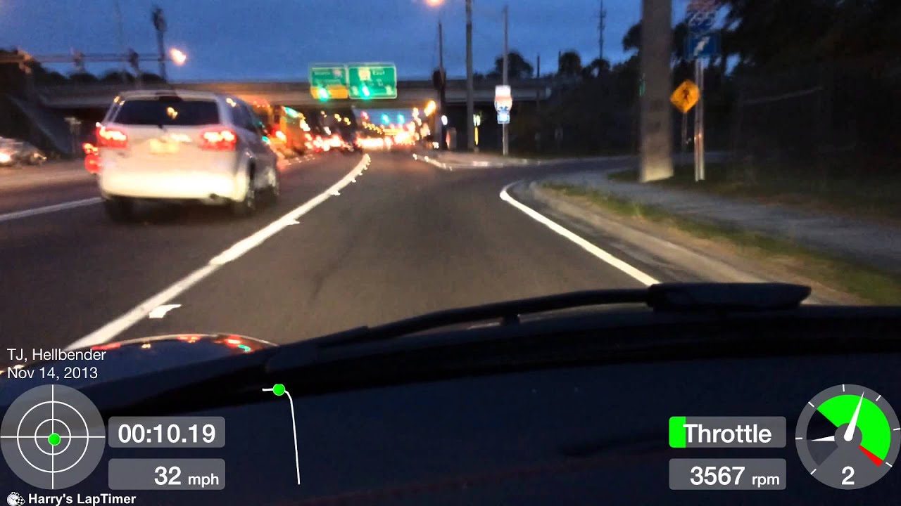 Harry's LapTimer with OBD II data overlay - YouTube