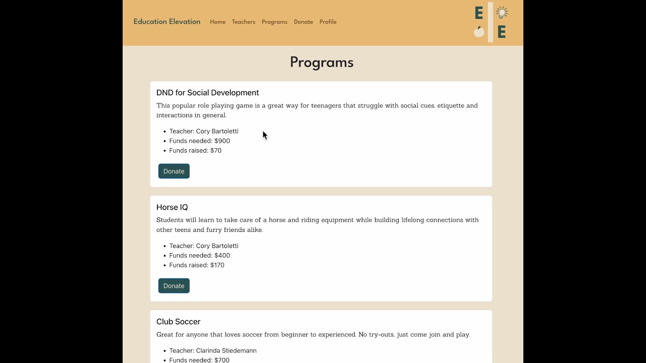 Education Elevation demo - YouTube
