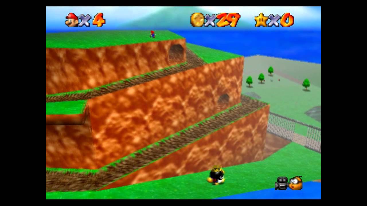 Gameplay #1 Super mario 64 - el jefe "bom-ba" y el único koopa rápido ...