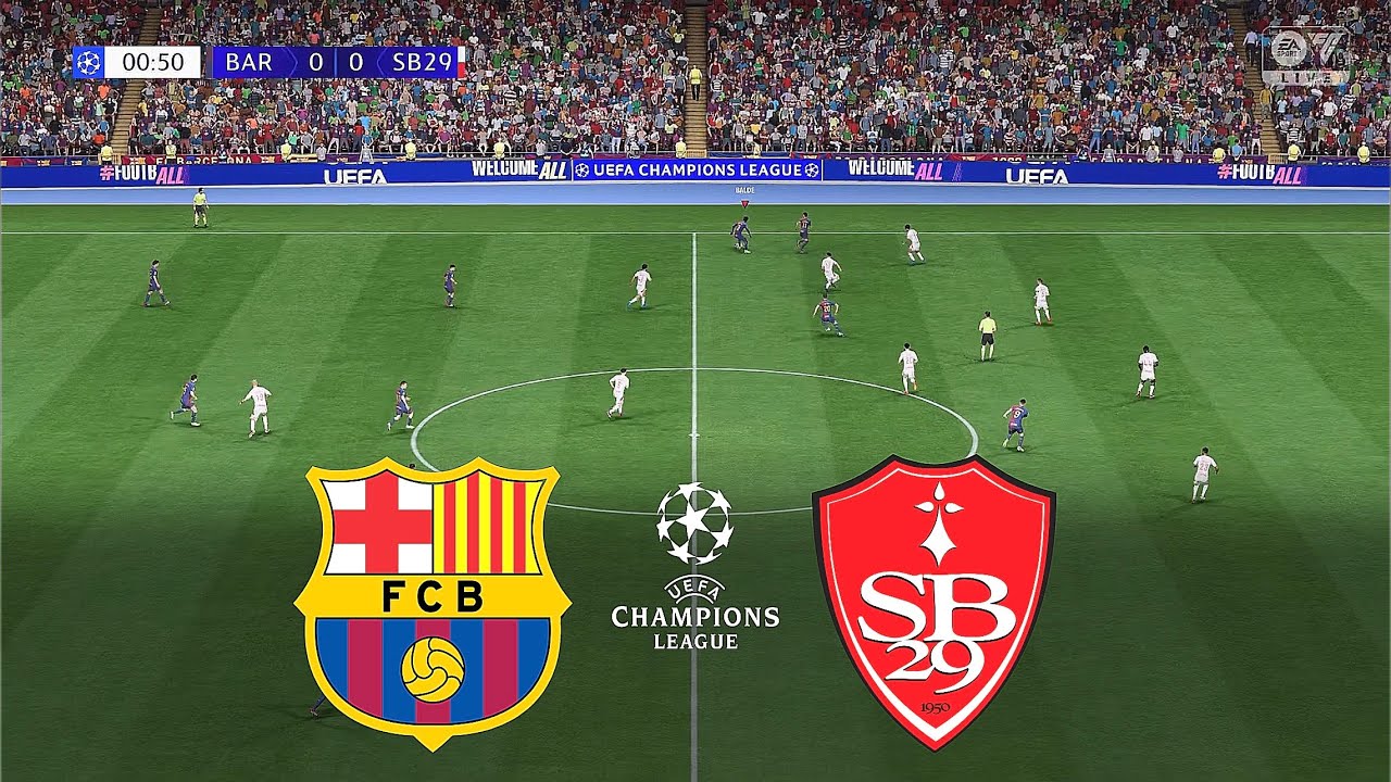 FC BARCELONA vs STADE BRESTOIS 29 / UEFA CHAMPIONS LEGAUE 2024/25 - YouTube
