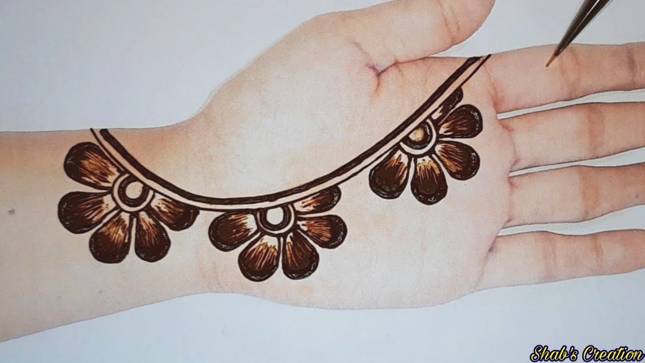 New Easy Full Hand Shaded Arabic Design | Simple Arabic Mehendi Designs ...