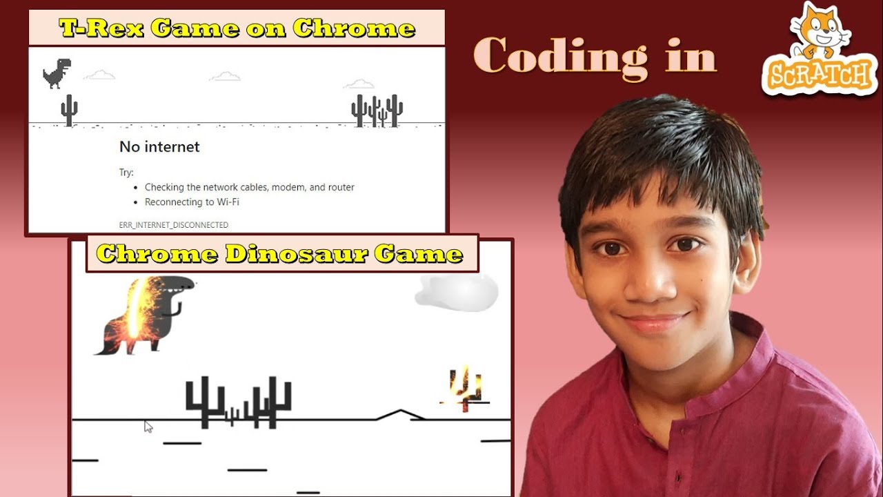 How to Create Chrome Dinosaur [T-Rex] Game using Scratch By Anubhav ...