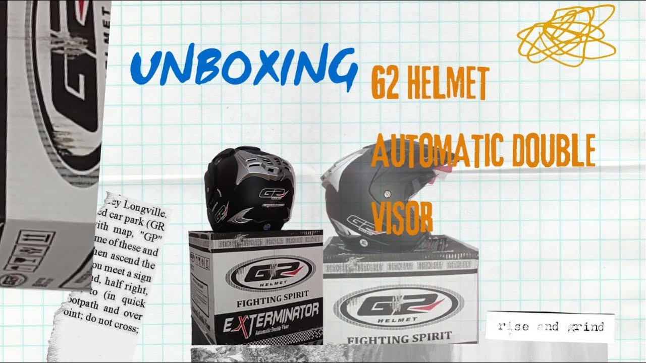 Unboxing Helm G2 Automatic Double Visor, G2 Helmet Hitam Doff ...
