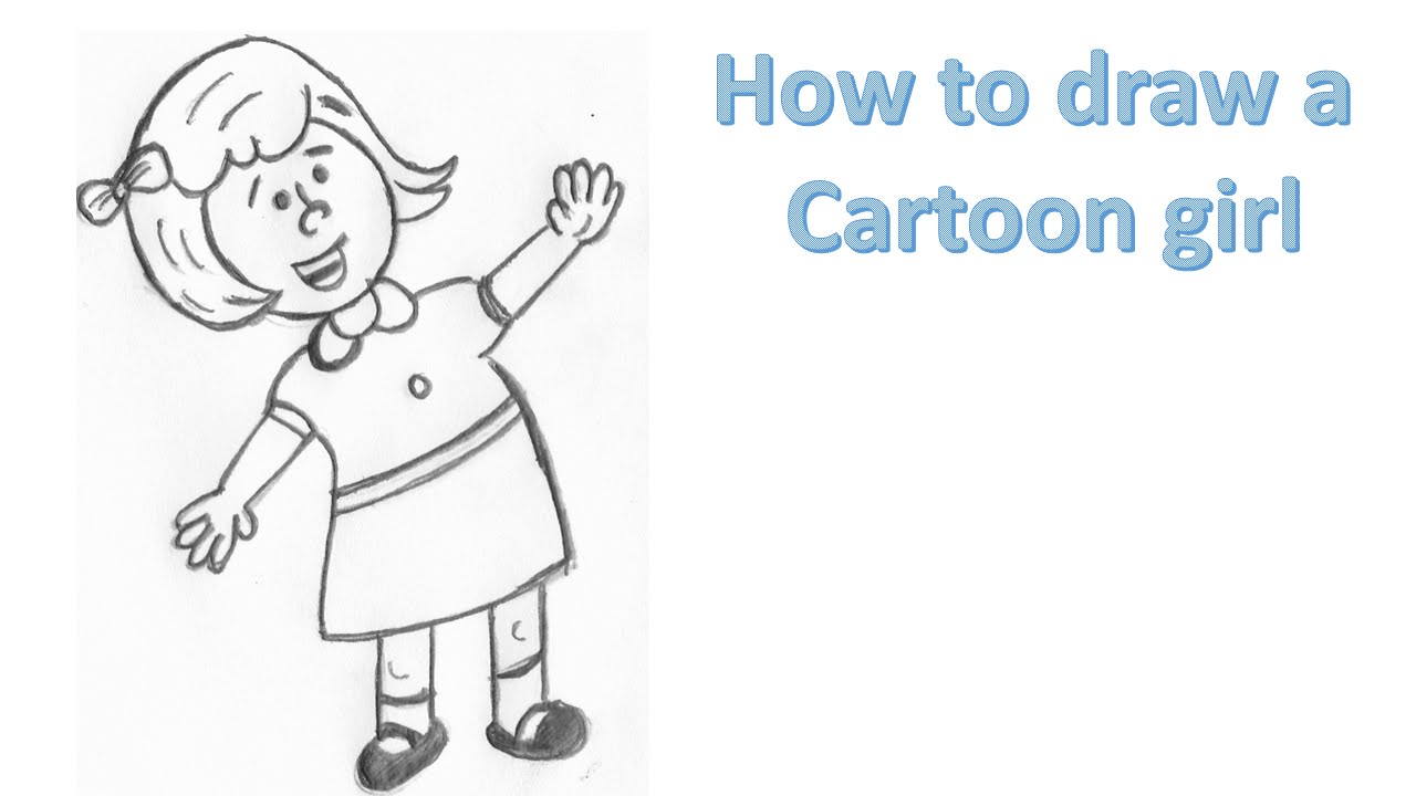 How to draw a cartoon girl - YouTube