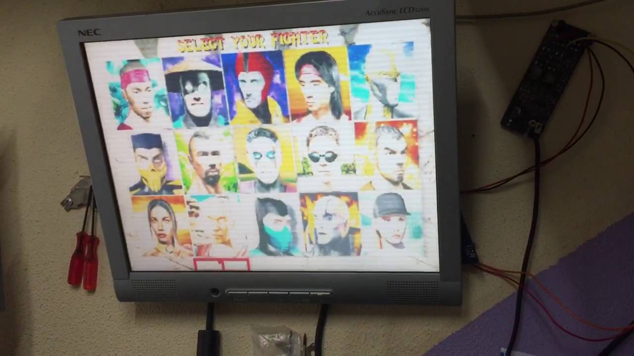 MK4 runs off Midway's Invasion arcade PCB - YouTube