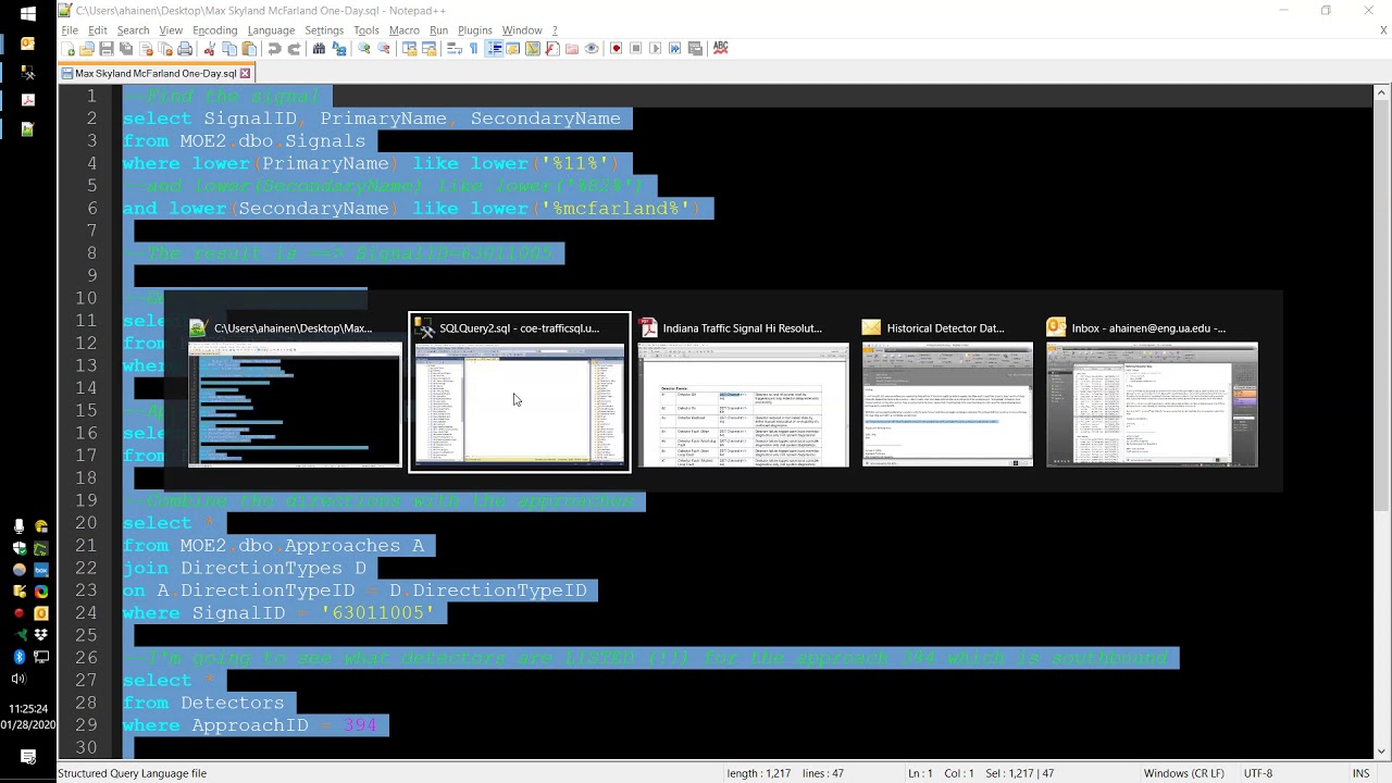 20200128 Harrison/Max SQL Query for Signal Controller Data - YouTube