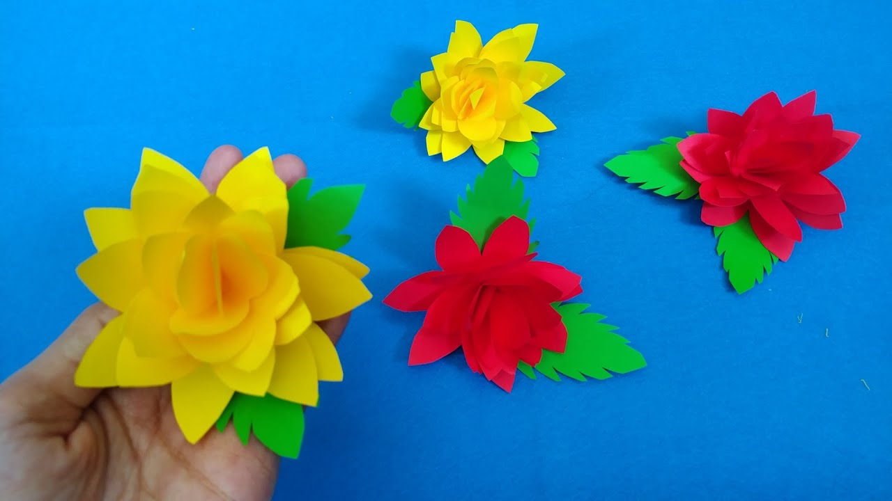 Beautifull and easy paper flower - Tutorial membuat bunga dari kertas ...