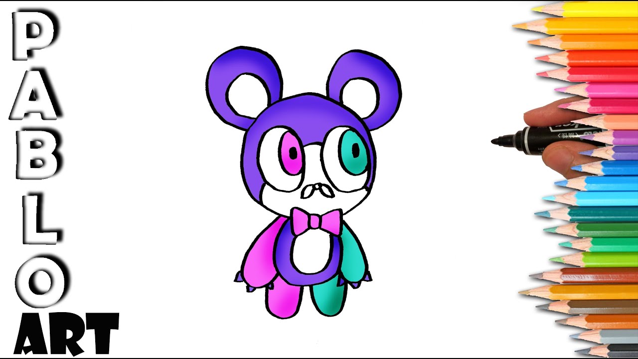 How to draw Bezel the Teddy Bear from Chikn Nuggit | Learn to Draw step ...