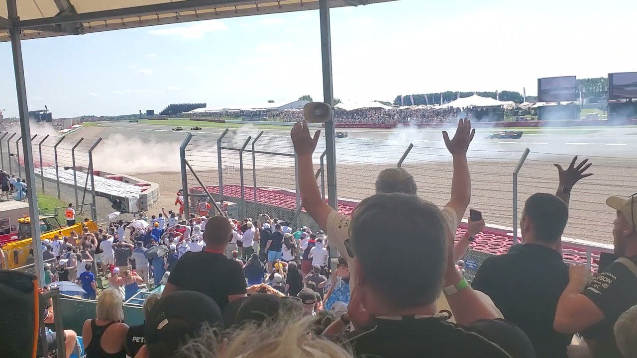 Max verstappen Crash silverstone 2021 from copse grandstand - YouTube