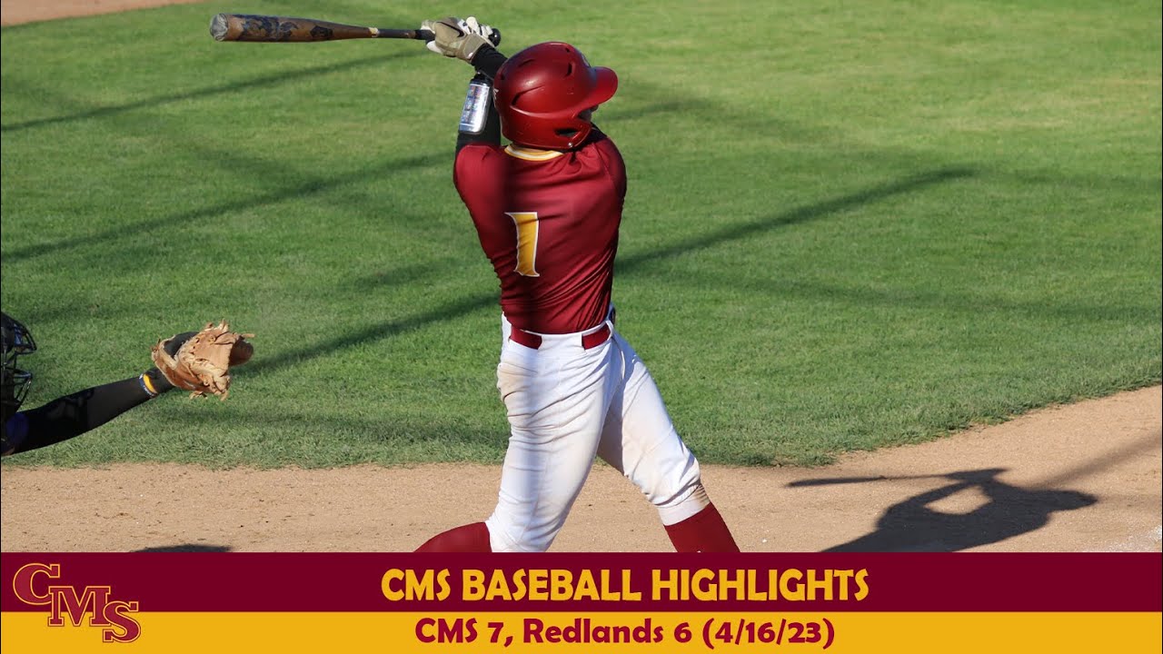 CMS Baseball Highlights vs. Redlands - YouTube