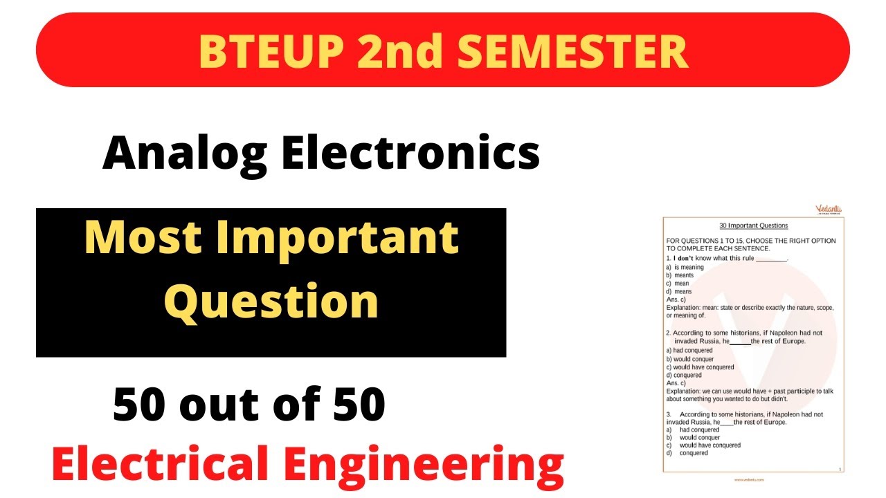 Analog Electronics Chapter Wise Important Questions || Polytechnic 2nd ...