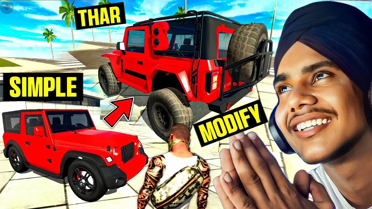 SIMPLE THAR CONVERT MODIFY MAHINDRA THAR IN INDIAN BIKE DRIING 3D & ALL ...