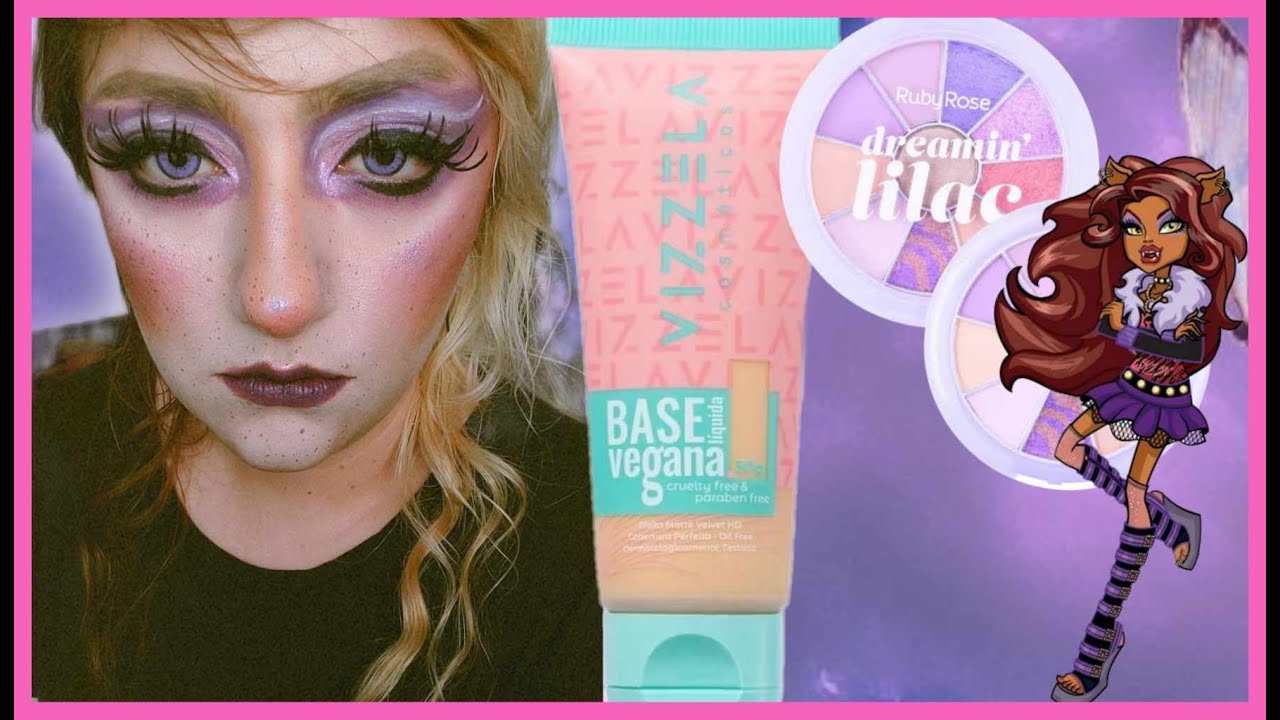 Maquiagem Inspirada na Clawdeen Wolf + Testando a Base Vegana Vizela e ...